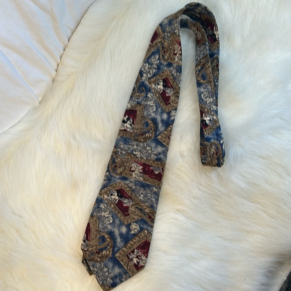 Mickey | Accessories | Vintage Disney Mickey Mouse Inc Navy Silk Tie ...